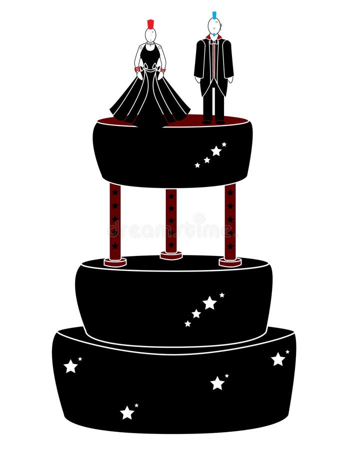 Punk Woman and Man on a Cake Stock Illustration - Illustration of chick ...