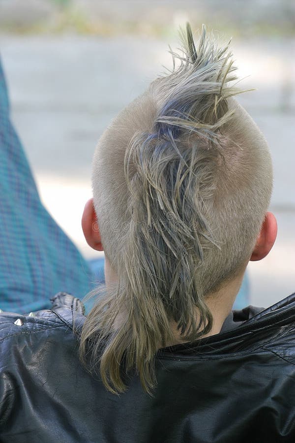 Punker in Black Leather Jacket Stock Photo - Image of outside ...