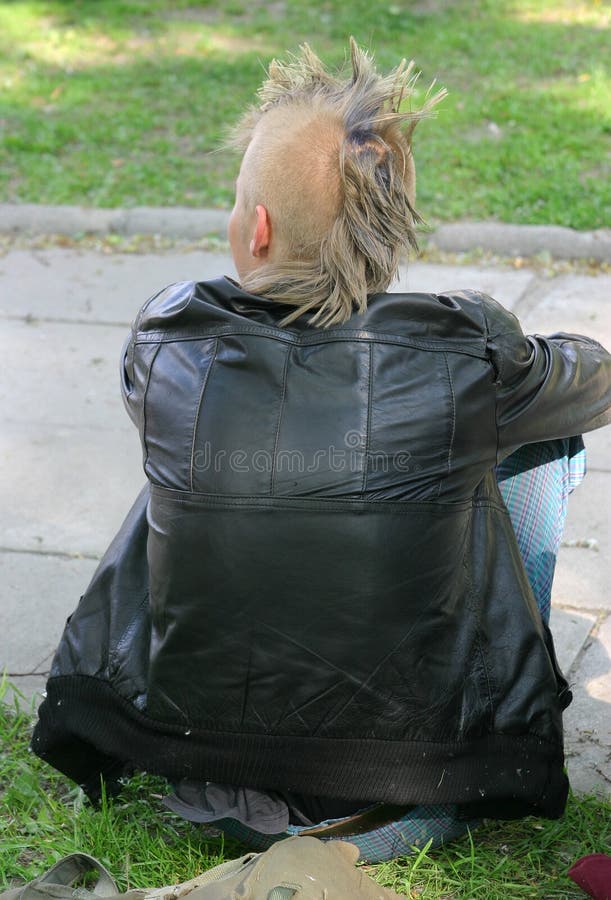 Punker on a grass stock image. Image of punk, student, teen - 804123