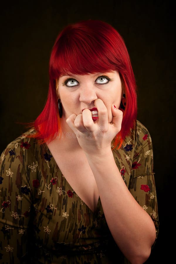 Punky Girl with Red Hair stock image. Image of color - 13255725