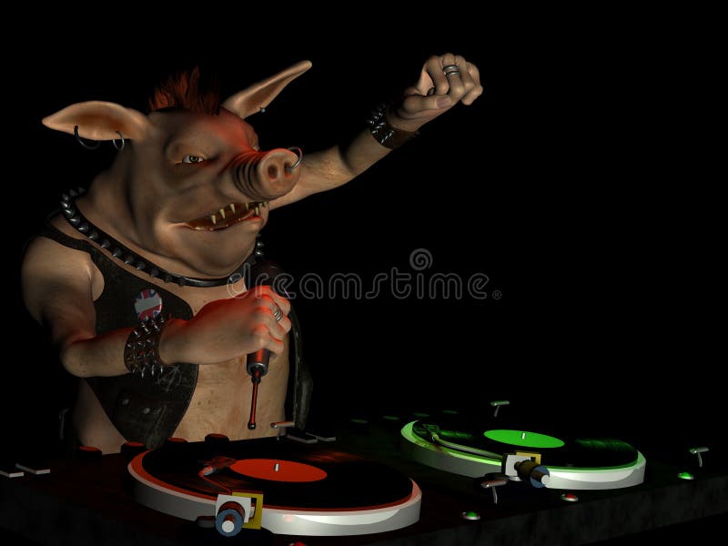 Punky Hog DJ stock illustration. Illustration of rock - 13065734