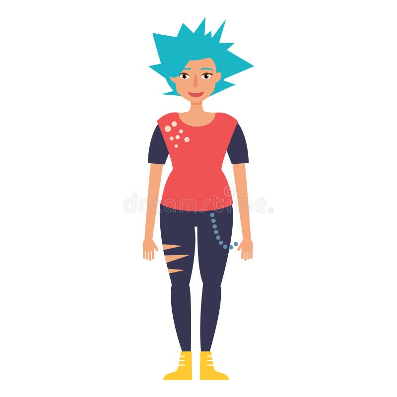 Punky Vector Historieta Aislado Ilustración del Vector - Ilustración de ...