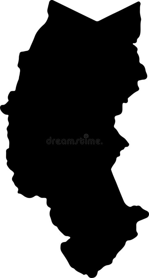 Puno Peru Silhouette Map with Transparent Background Stock Vector ...