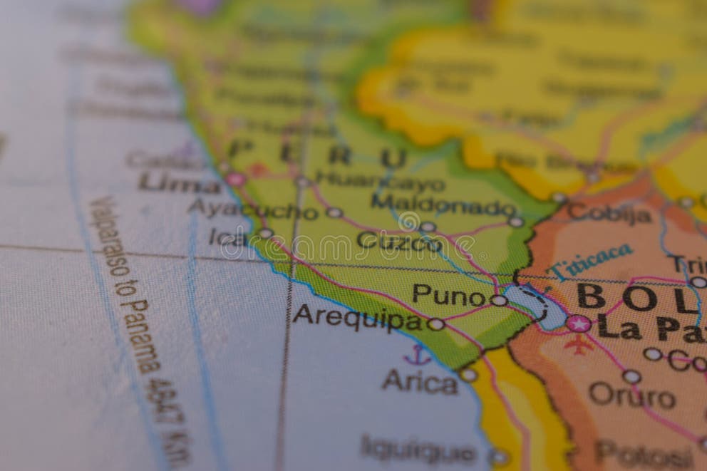 Puno on the World Map-Geo Political Map Stock Image - Image of ...