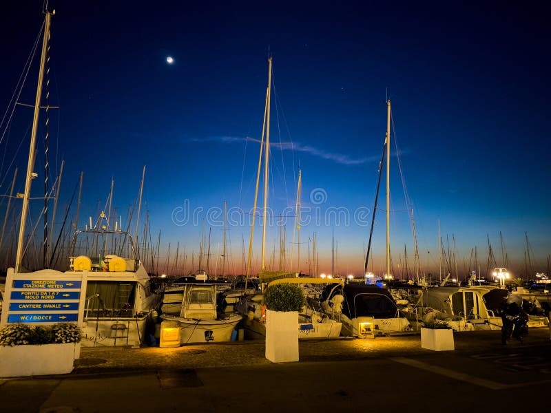 Punta Ala, Italy - May 11, 2024: City Port at Night Editorial Stock ...