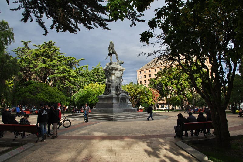 Punta Arenas, Patagonia, Chile - 21 Dec 2019. Magellan Monument in ...