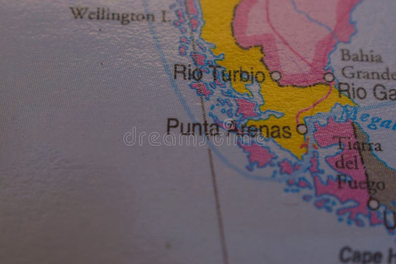 Punta Arenas on the World Map-Geo Political Map Stock Image - Image of ...