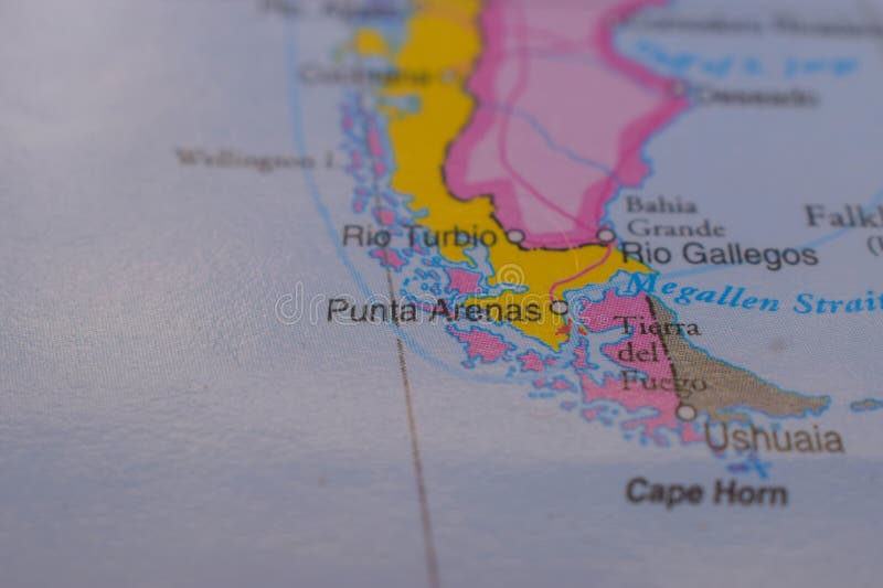 Punta Arenas on the World Map-Geo Political Map Stock Illustration ...