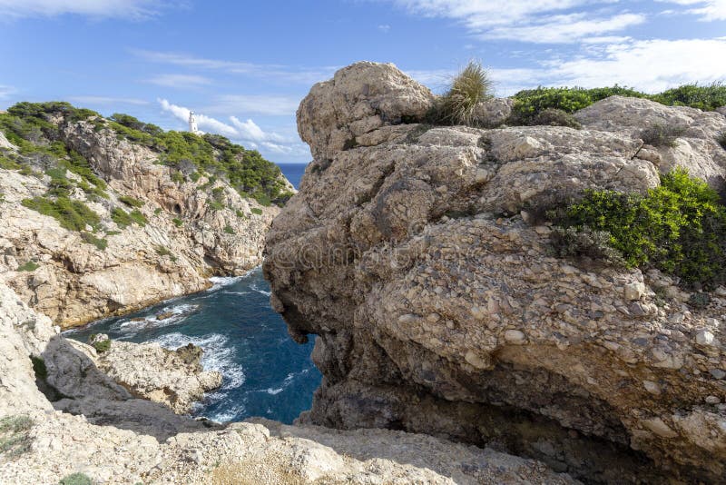 Punta de Capdepera stock image. Image of blue, hill - 163425039