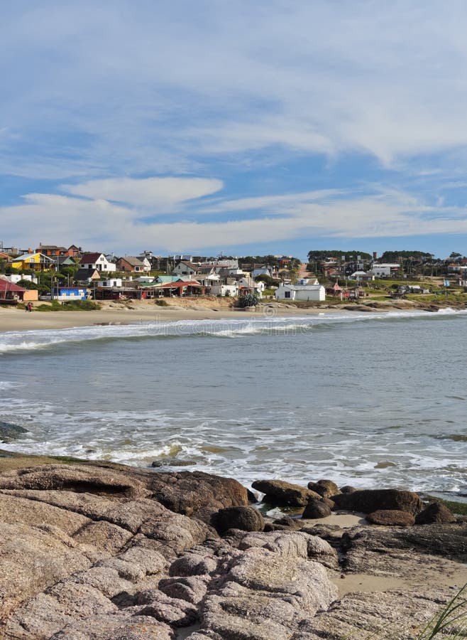 Punta del Diablo stock image. Image of department, bungalows - 81128957