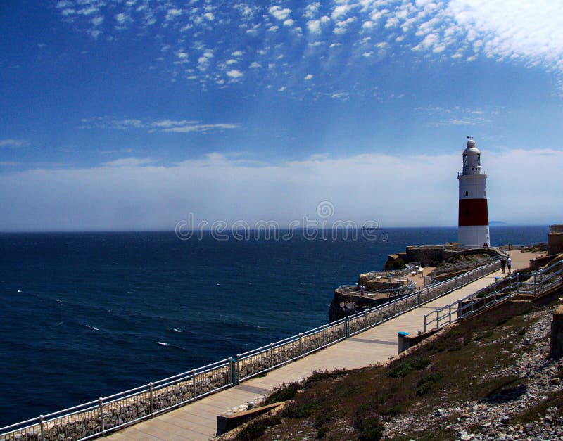 Punta Europa Lighthouse, Gibraltar, Sea View Stock Photo - Image of ...