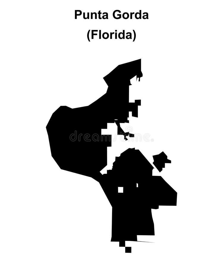 Punta Gorda outline map stock vector. Illustration of shape - 357256031