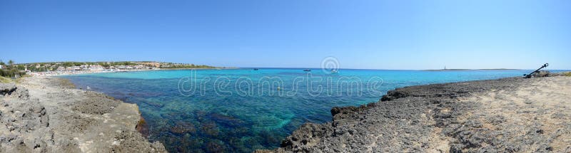 Punta Prima Beach in Menorca, Spain Stock Photo - Image of panorama ...