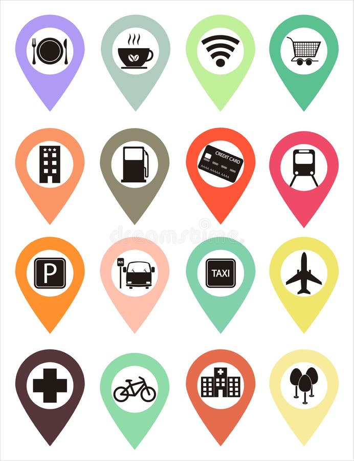 PUNTI DELLE ICONE DI INTERESSE Illustrazione Vettoriale - Illustrazione ...