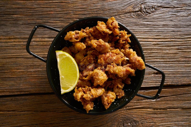 Puntilla Tapas Fried Little Breaded Squid Stock Photo - Image of dinner ...