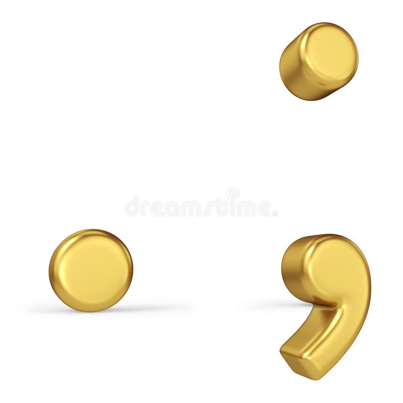 Punto De Oro, Coma Y Muestras Del Punto Y Coma Stock de ilustración ...