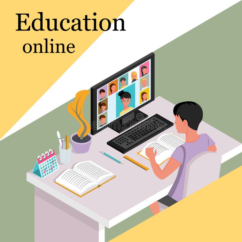 Boy Student Front Computer Stock Illustrations – 325 Boy Student Front ...