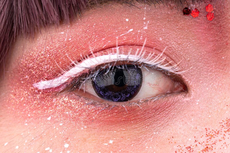 Eyes with eye makeup on stock image. Image of dressing - 259076951