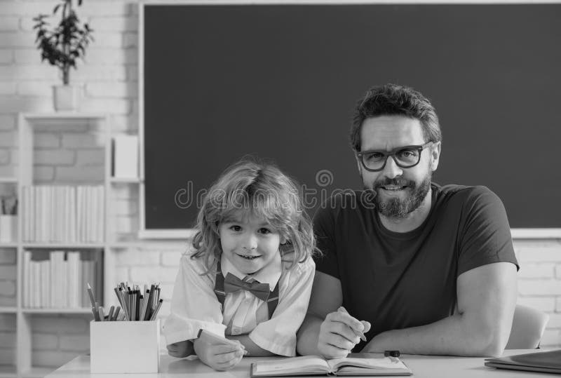 Pupil Kid Student and Teacher Tutor in Classroom at School Lesson ...