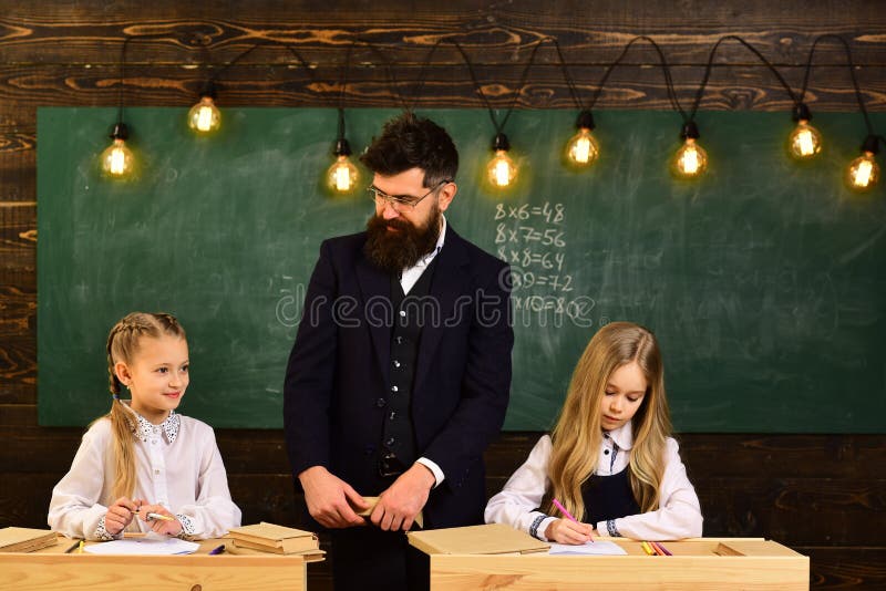 Pupil Taking Tutoring Courses with Beautiful Blond Tutor - on Class ...