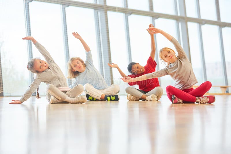 Pupils Group in Healthy Stretching Stock Photo - Image of healthy ...