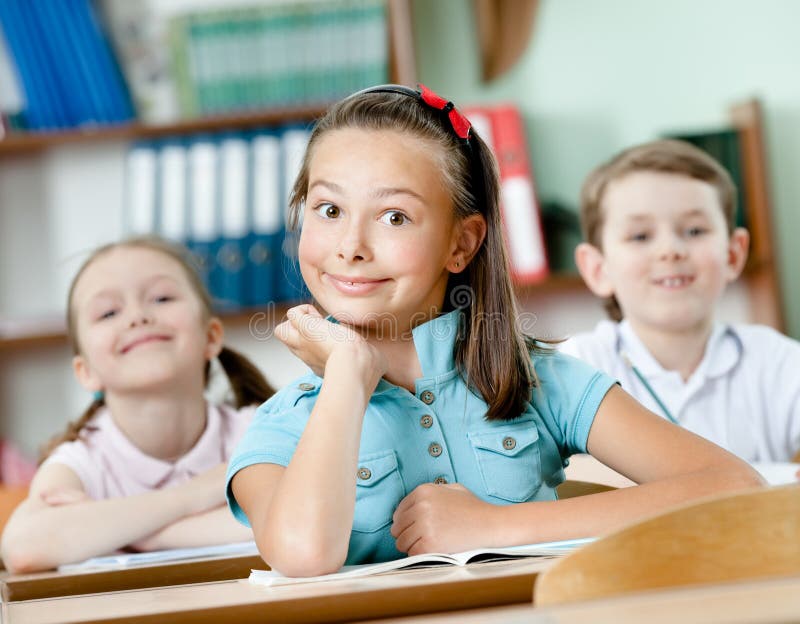 Pupils are Happy To Attend Classes Stock Image - Image of education ...