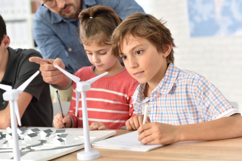 Pupils Learning about Wind Energy Stock Photo - Image of ecology, notes ...