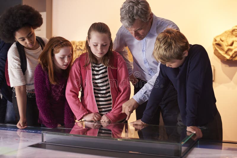 Pupils on School Field Trip To Museum Looking at Map Editorial Image ...