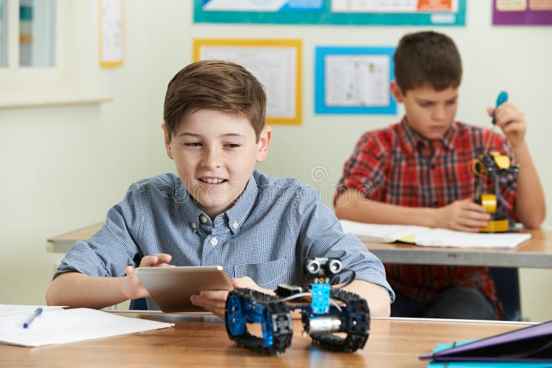Pupils in Science Lesson Studying Robotics Stock Photo - Image of ...