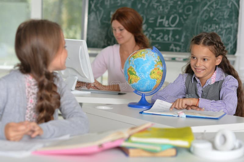 Pupils Studying at Lesson in Class Room Stock Image - Image of good ...