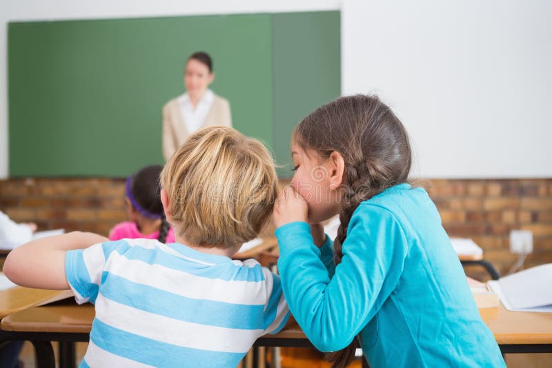 Whispering in Class stock photo. Image of girl, gossip - 16612222