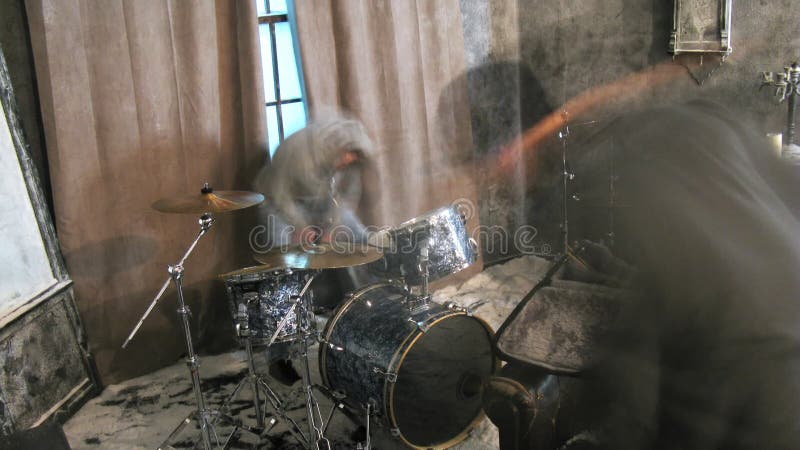 Puppet Brain Drummer Preparing Drums for Video Stock Video - Video of ...