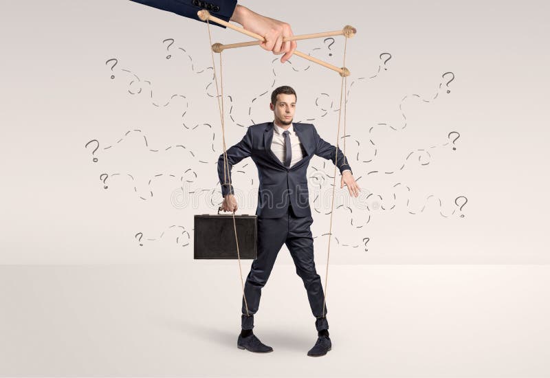 Puppet Businessman with Doodle Lines Around Stock Image - Image of ...