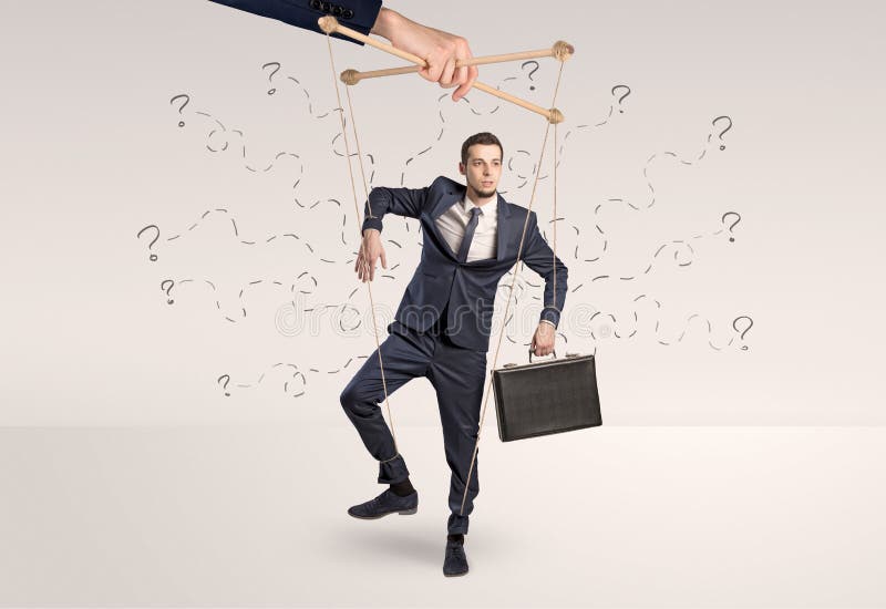 Puppet Businessman with Doodle Lines Around Stock Image - Image of ...