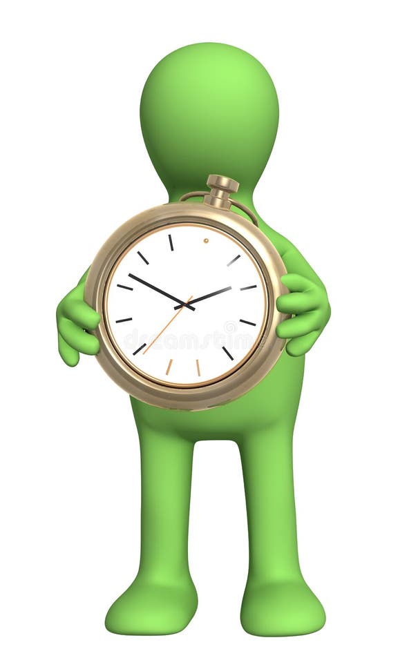 Puppet with clock stock illustration. Illustration of puppet - 22397392