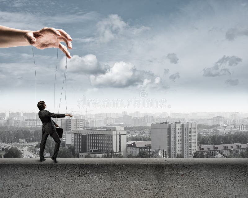 Puppet Doll Business is on the Edge Stock Photo - Image of boss ...