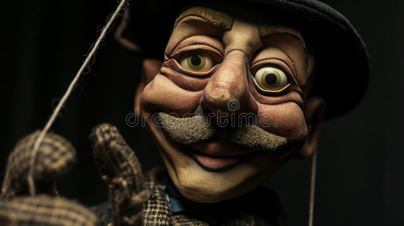 Puppet Figure with a Comical Expression Close-up Stock Illustration ...