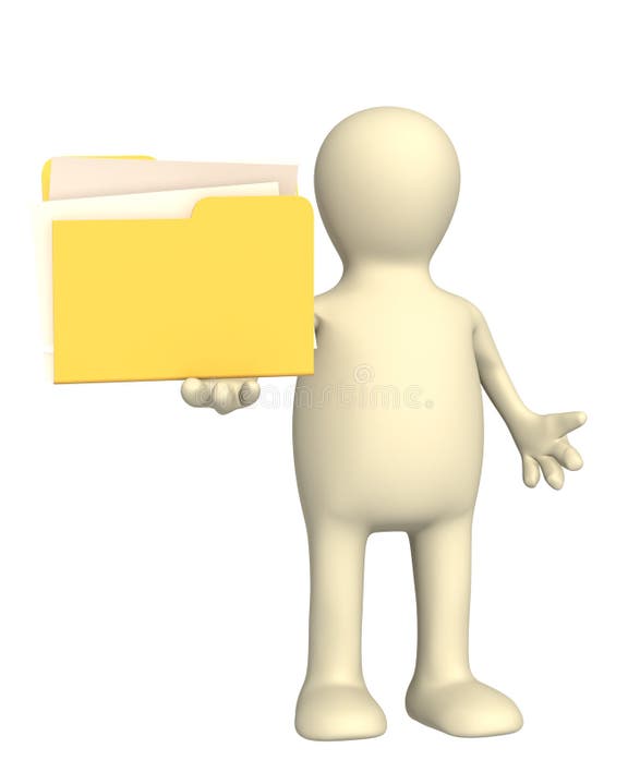 Puppet with folder stock illustration. Illustration of portfolio - 13330928