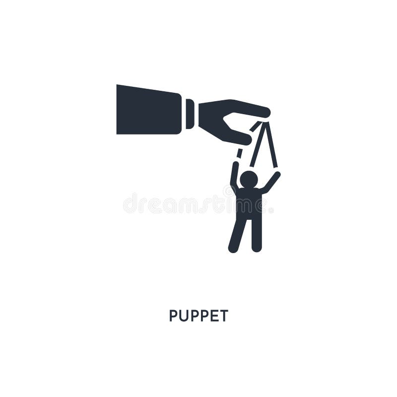 Puppet Icon. Simple Element Illustration. Isolated Trendy Filled Puppet ...