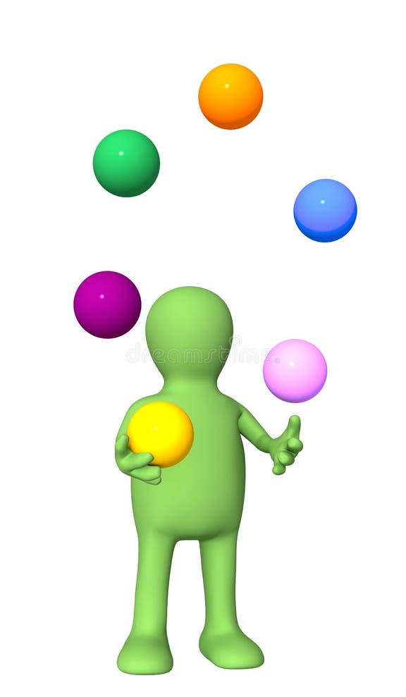 Puppet, Juggling with Balls Stock Illustration - Illustration of circus ...