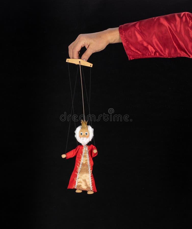 Puppet king on stringst stock image. Image of wooden - 338968225