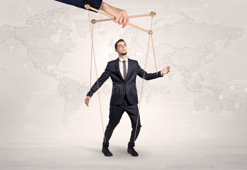 Puppet Man with Big City Concept Stock Photo - Image of direct, concept ...