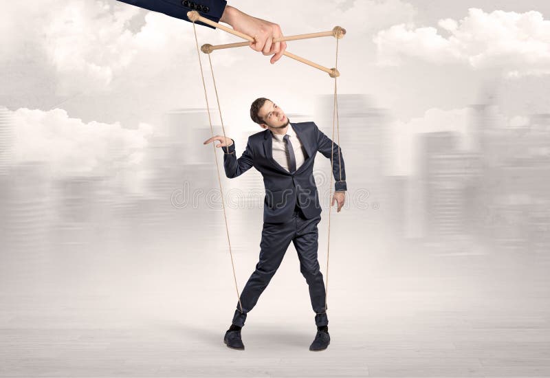 Puppet Man with Big City Concept Stock Photo - Image of manage, direct ...