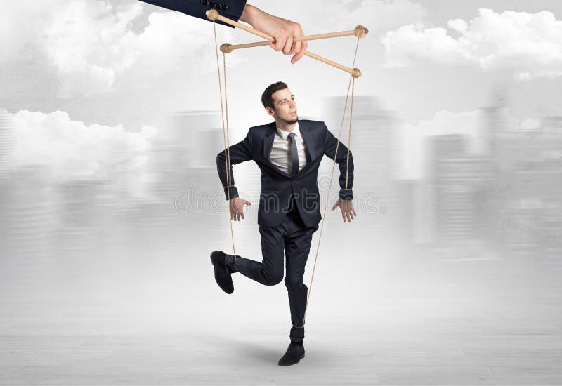 Puppet Man with Big City Concept Stock Photo - Image of effectiveness ...