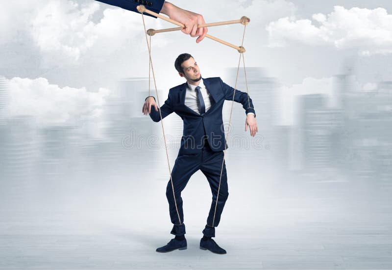 Puppet Man with Big City Concept Stock Photo - Image of effectiveness ...
