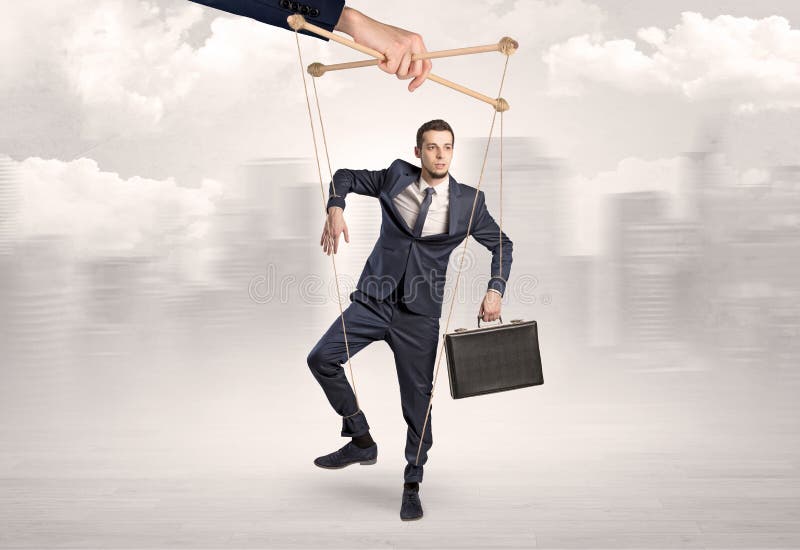 Puppet Man with Big City Concept Stock Photo - Image of direct, concept ...