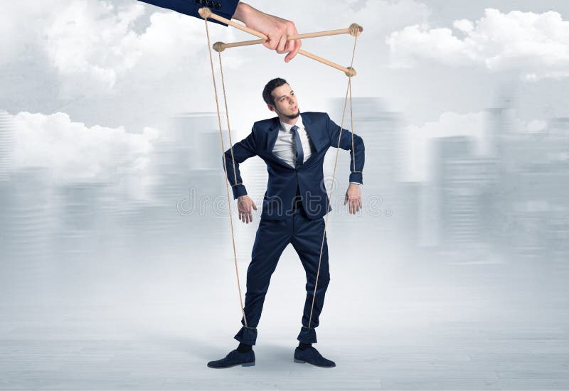 Puppet Man with Big City Concept Stock Photo - Image of direct, concept ...