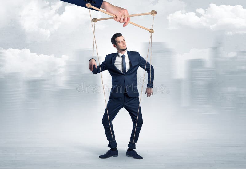 Puppet Man with Big City Concept Stock Photo - Image of boss, dictator ...
