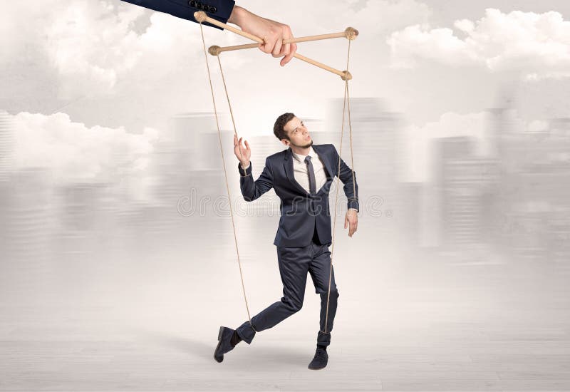 Puppet Man with Big City Concept Stock Photo - Image of direct, concept ...