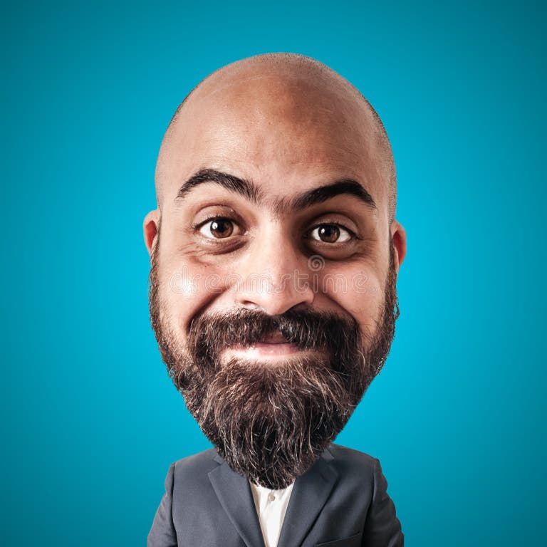 Puppet man with big head stock image. Image of beard - 29010417